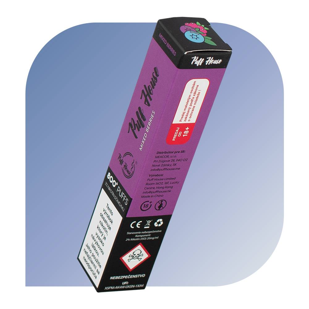 Puff House 800 Puffs - Mixed Berries (20mg/ml) | Gudvio.sk